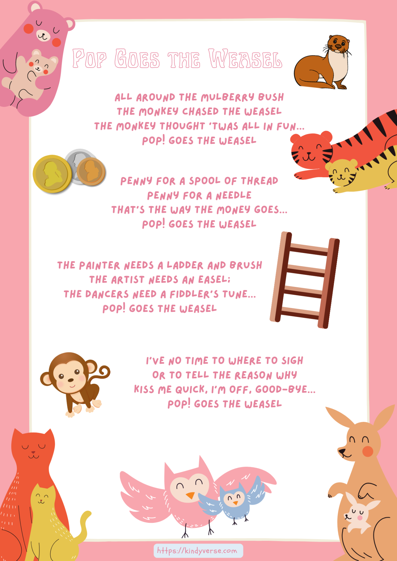 Pop-Goes-the-Weasel-Song-1 Worksheet - KindyVerse Kids